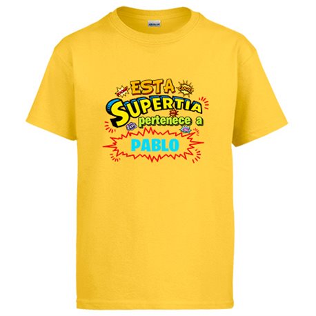 Camiseta personalizable con nombre ejemplo Esta Super Tía pertenece a ...
